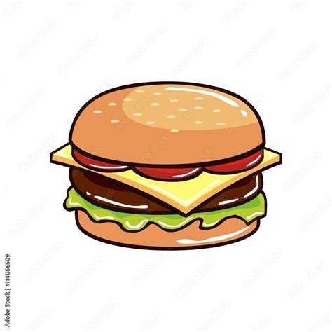 Burger Clip Art Vector Stock Vector Adobe Stock