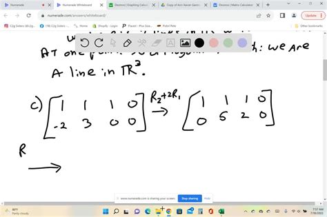 SOLVED A Find A Homogeneous Linear System Of Two Equations In Three Unknowns Whose Solution