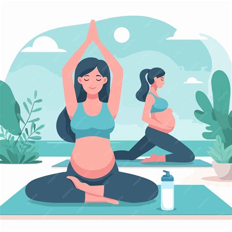 Premium Vector Vector Illustration Of Pregnant Woman Doing Yoga In