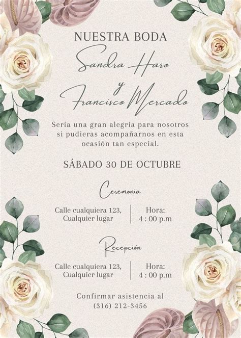 Tarjetas De Matrimonio Para Editar