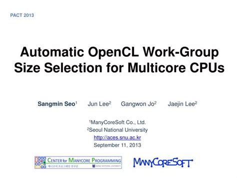 ppt automatic opencl work group size selection for multicore cpus