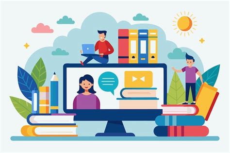 온라인 교육 개념 프리미엄 벡터