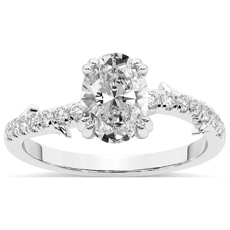 Oval Shape 3 Carat Igi Certified Lab Grown Diamond Ring 14k White Gold Phoebe Twigs Diamond