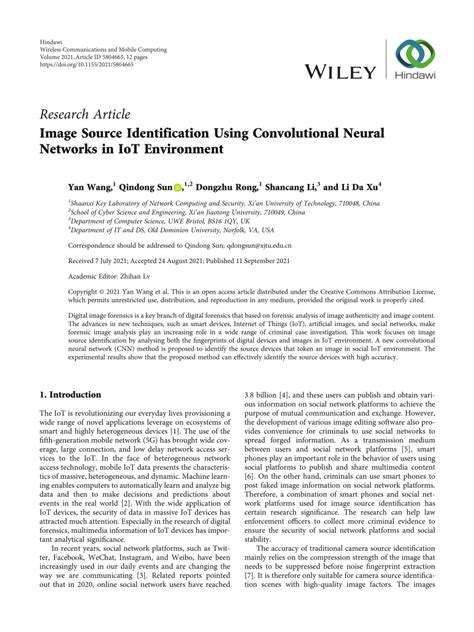 PDF Image Source Identification Using Convolutional Neural Networks In IoT Environment