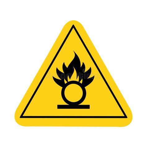 Oxidizing Agent Symbol Is Used To Warn Of Hazard Stock Illustration