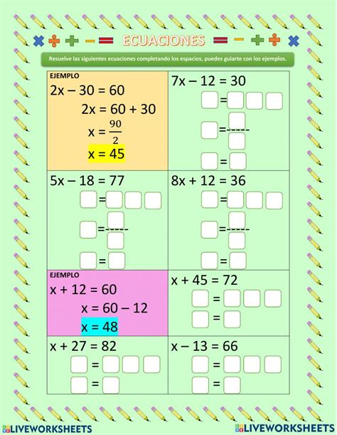 Ecuaciones Online Exercise For Segundo Eso Live Worksheets