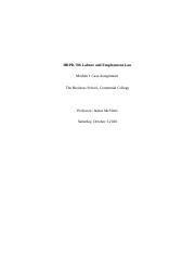 Labour And Employment Law Module Case Assignment Docx HRPD Labour And Employment Law