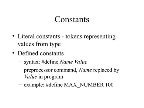 Variables Identifiers Constants Declaration In C PPT