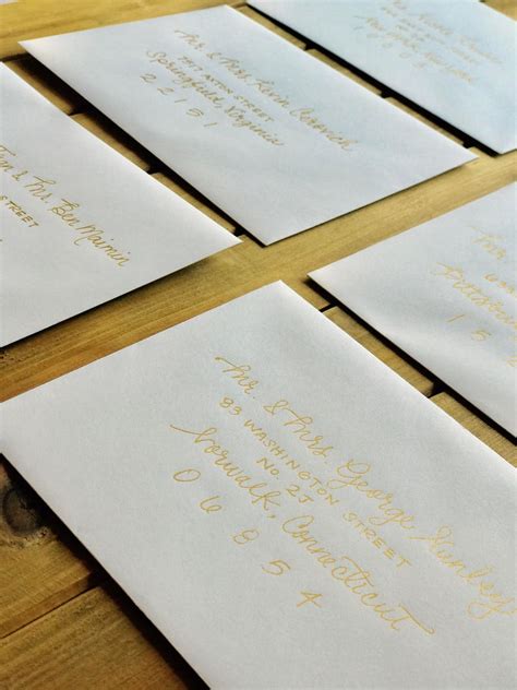 Modern Calligraphy For Wedding Invitations Hand Written Gold Script