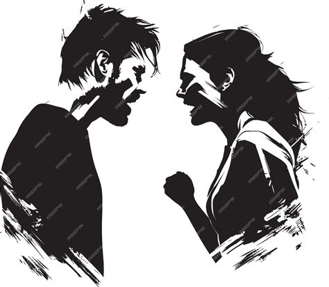 Discordant Dance Dynamic Anger Icon Depicting Couples Discordant Dance Ire Infusion Emblematic