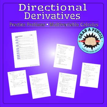Multivariable Calculus Directional Derivatives Practice Problems