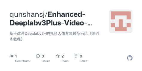 Github Qunshansjenhanced Deeplabv3plus Video Portrait Background Replacement 基于改进deeplabv3