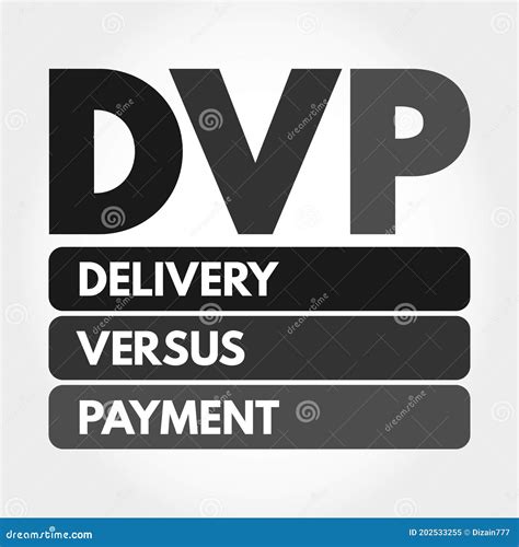 Dvp Delivery Versus Payment Concept With Keywords Letters And Icons Flat Vector Illustration
