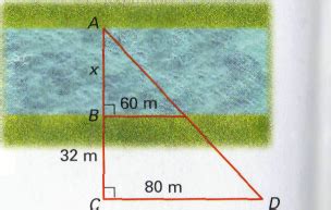 Solved Finding The Width Of The River The Diagram At Right Chegg Com