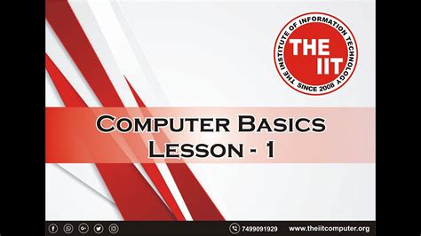 Computer Basic Course Lesson 1 By The Iit Computer Youtube