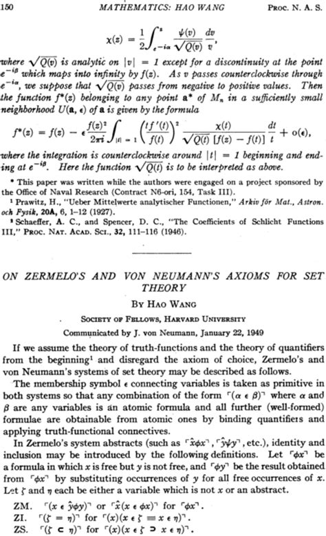 On Zermelos And Von Neumanns Axioms For Set Theory Pnas