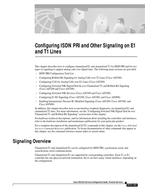 Configuring E1 T1 Isdn Pri On Cisco As5200 Pdf Router Computing