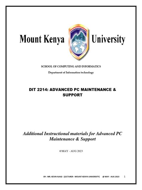Dit 2214 Advanced Pc Maintenance And Support Notes 2023 Pdf