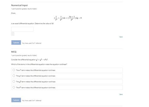 solved numerical input 1 point possible graded results