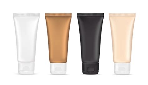 벡터 로션 튜브입니다 플라스틱 화장품 용기 패키지 디자인 빈 크림 이랑 템플릿입니다 흰색 배경에 고립 된 3d 그림 0명에 대한