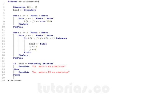 Arreglos Pseint Matriz Simétrica