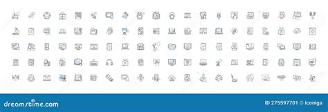Gadgets Tools Line Icons Collection Technology Electronics