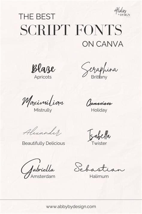 Elevate Your Designs Canva Script Font Pairings Font Pairing