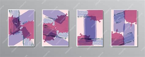 벽 포스터 템플릿 방문 페이지 Ui Ux 표지 책 Baner에 선물 카드 포스터 벽에 대한 창조적 인 미니멀 한 손으로 그린 그림 세트 프리미엄 벡터