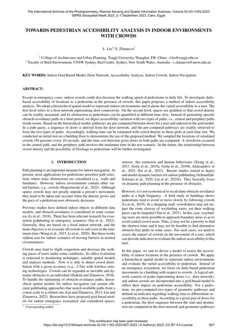 PDF TOWARDS PEDESTRIAN ACCESSIBILITY ANALYSIS IN INDOOR ENVIRONMENTS WITH CROWDS