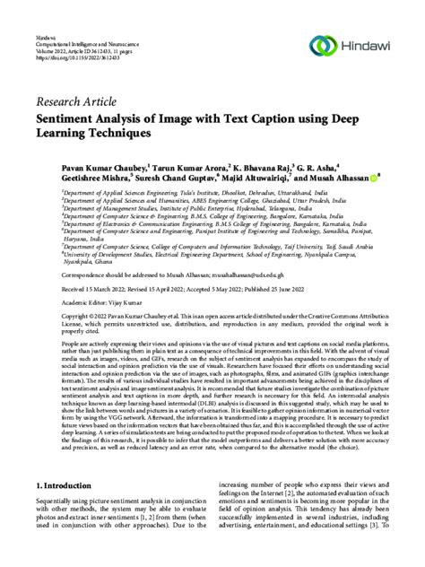 Pdf Sentiment Analysis Of Image With Text Caption Using Deep Learning Techniques