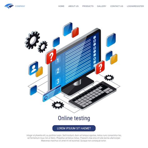 Premium Vector Online Testing 3d Isometric Vector Concept Illustration