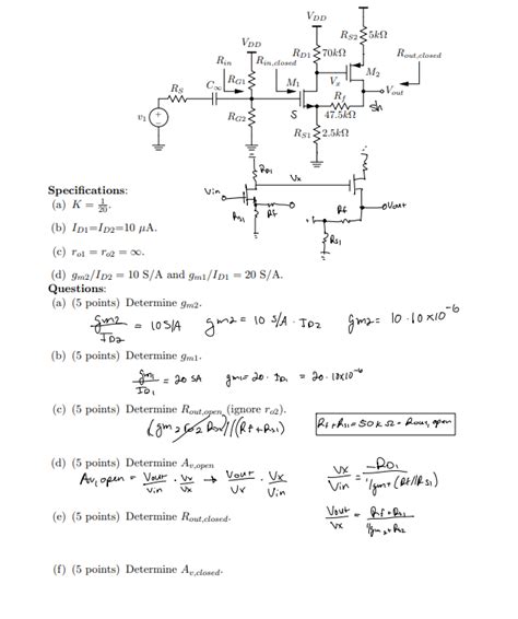 Solved A K201 B Id1id2 C Ro1ro2 D Gm2id210