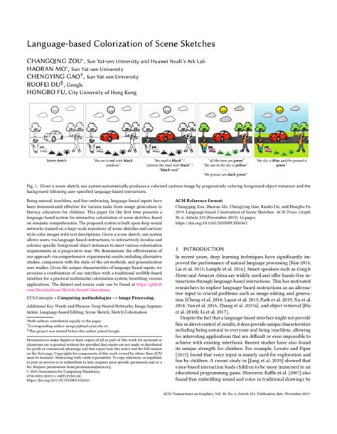 Language Based Colorization Of Scene Sketches