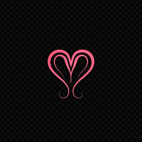 Premium Psd Pink Heart On A Black Background