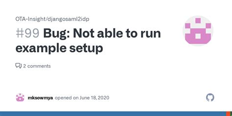 Bug Not Able To Run Example Setup · Issue 99 · Ota Insight