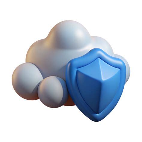Cloud With Shield 3d Sign 46787910 Png
