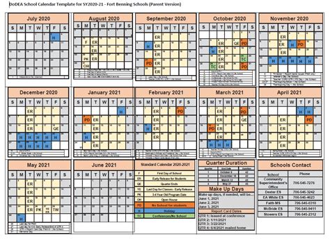 New Calendar For Dodea Ea White Elementary School