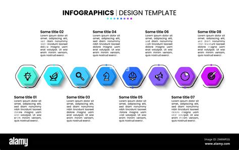 Infographic Template With Icons And 8 Options Or Steps Hexagonal