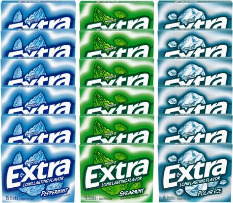 Extra Gum Peppermint Chewing Gum 15 Pieces Pack Of 10