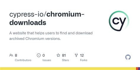Github Cypress Io Chromium Downloads A Website That Helps Users To Find And Download Archived