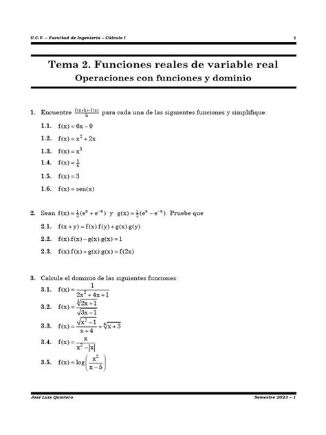 Guia Tema 2 Funciones Pdf Álgebra Objetos Matemáticos
