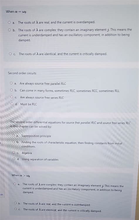 Solved When α w a The roots of λ are real and the current Chegg com