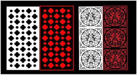 Premium Vector Decorative Wall Panels Set Jali Design Cnc Pattern Laser Cutting Pattern Router