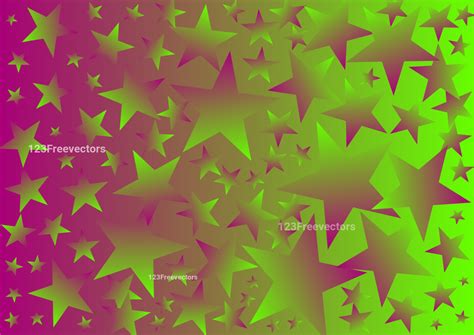 Abstract Pink And Green Gradient Star Background