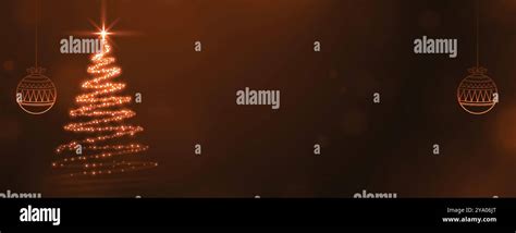 Sparkling Xmas Tree For Chrismtas Celebration Banner With Text Space