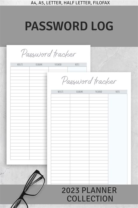 Password Log Planners And Organizers Diy Planner Notebook Layout Diy