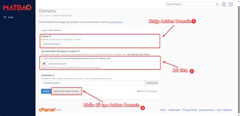Hướng Dẫn Thêm Addon Domain Sub Domain Alias Domain Trên Cpanel Mới