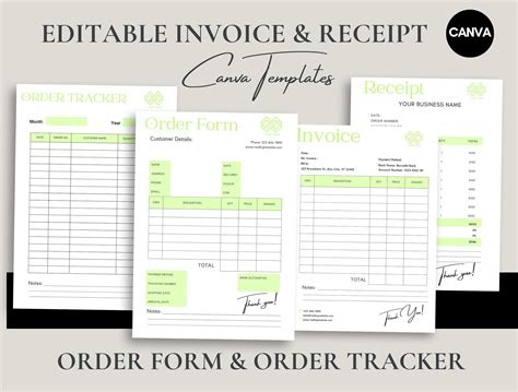 Editable Order Form And Invoice Template For Small Business Etsy