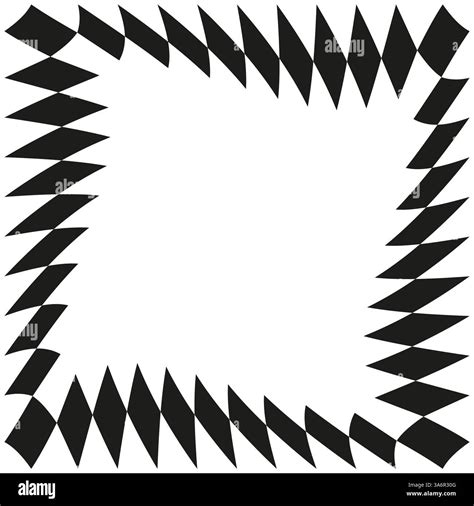 Zigzag Frame Border Angular Pattern Edge Sharp Diamond Outline