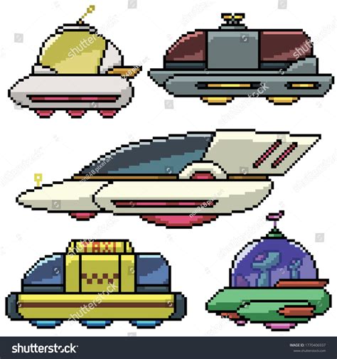 Pixel Art Set Isolated Sci Fi Car Vector Có Sẵn Miễn Phí Bản Quyền 1770406937 Shutterstock